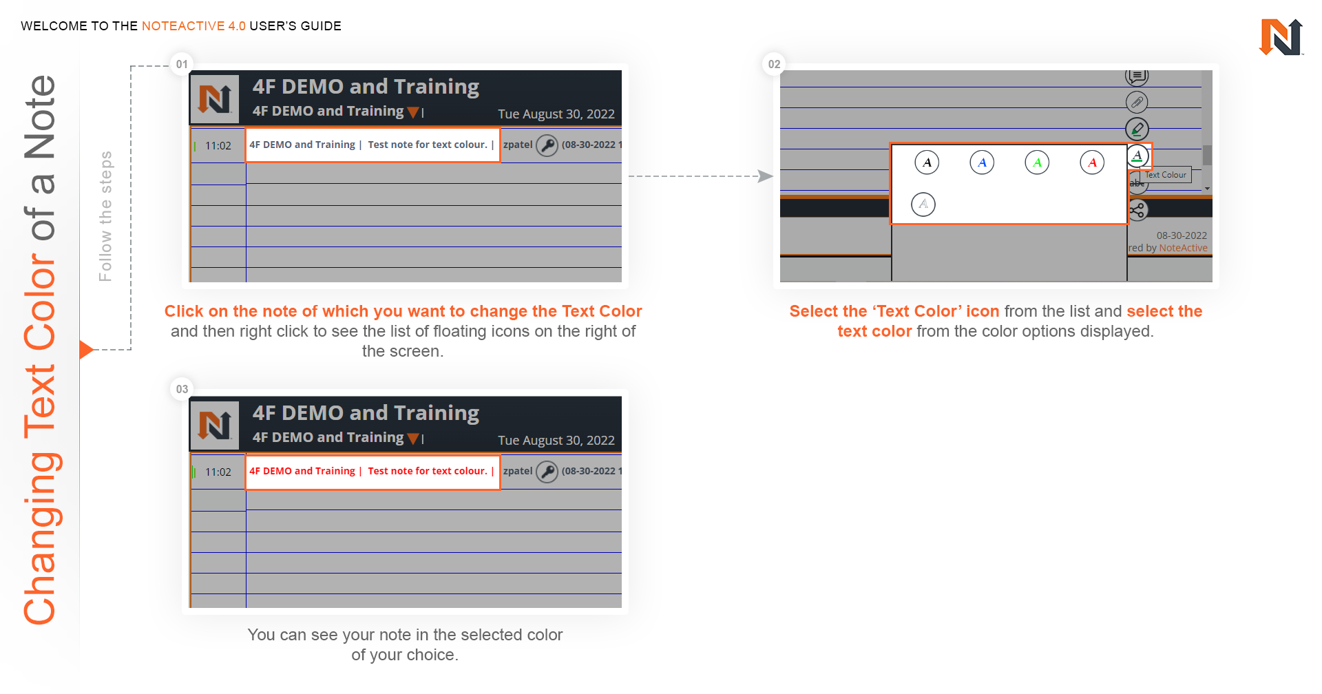 Changing Text Color of a Note – Noteactive