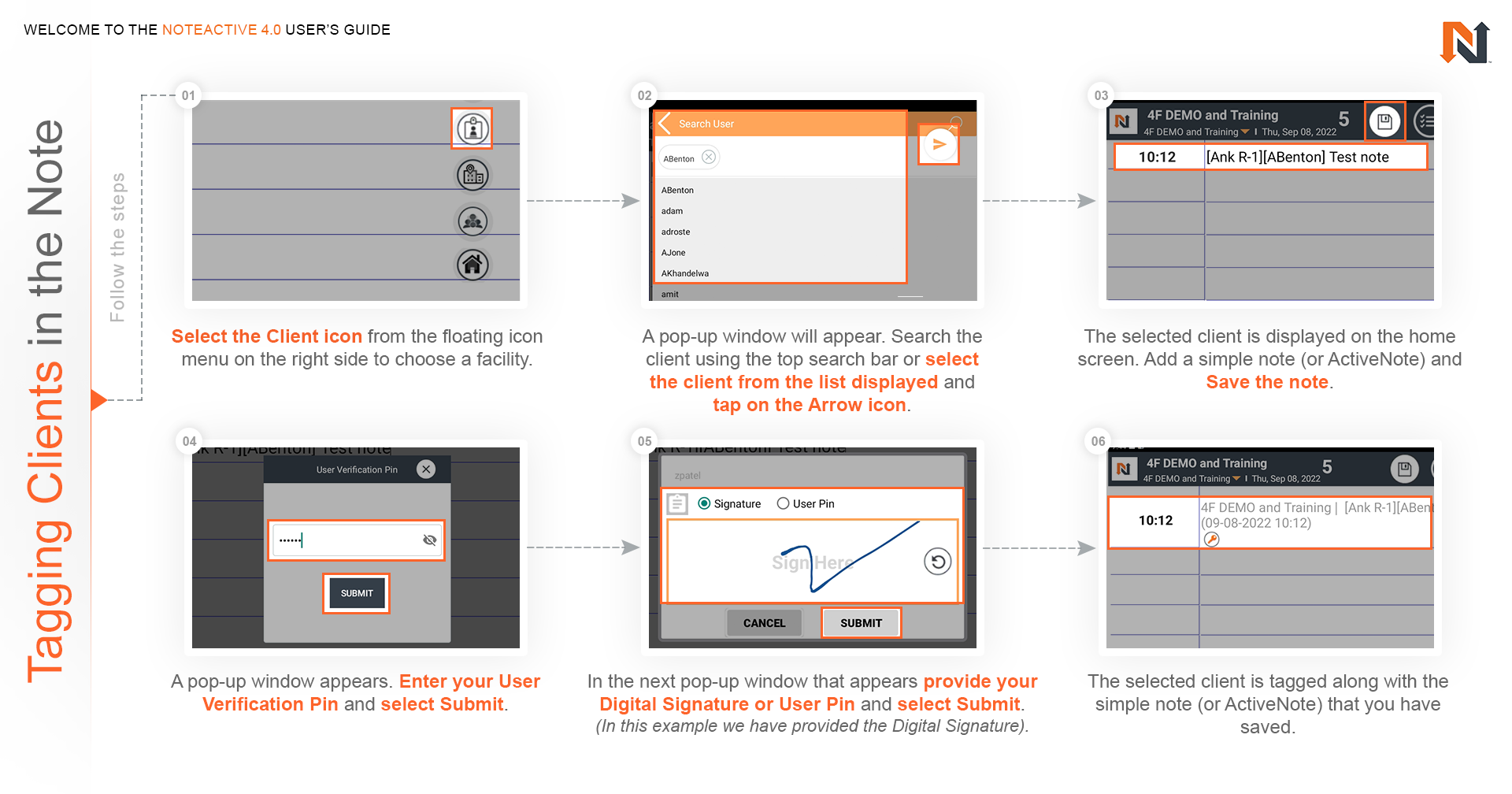 Tagging Clients in the Note – Noteactive
